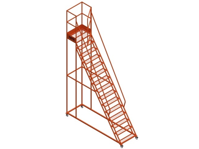 Escada Plataforma de 4,5m com Rodas e 18 Degraus