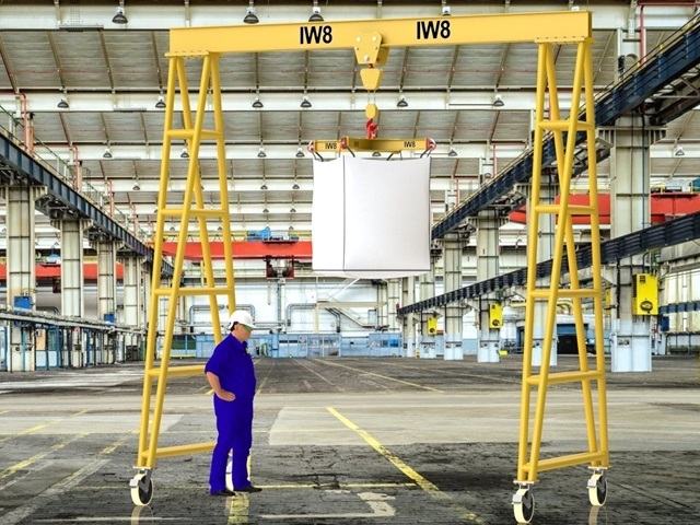 Pórtico Móvel Rolante para 500kg com Talha Manual